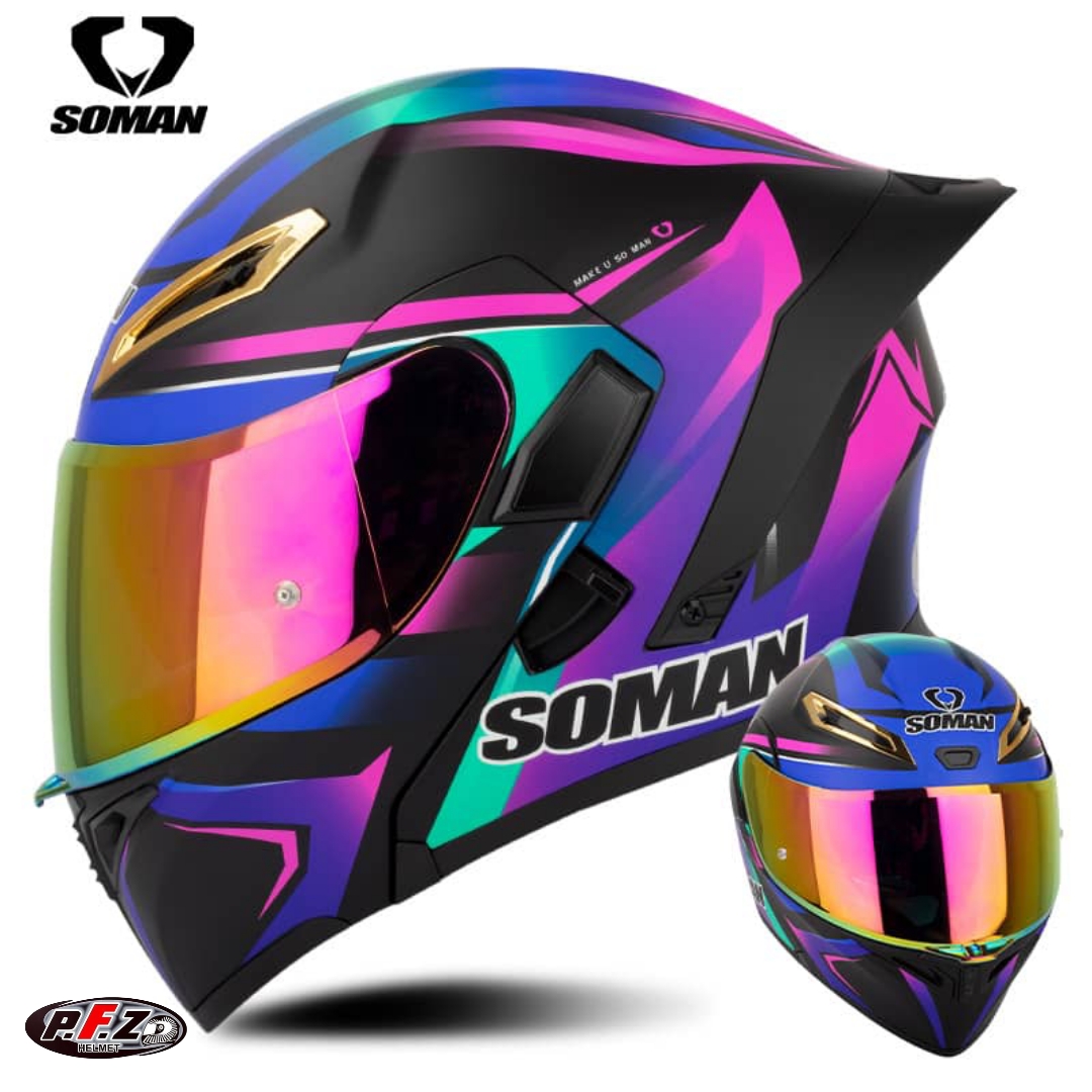 کلاه کاسکت فک متحرک Soman model-S955-S - فروشگاه آنلاین فتحی